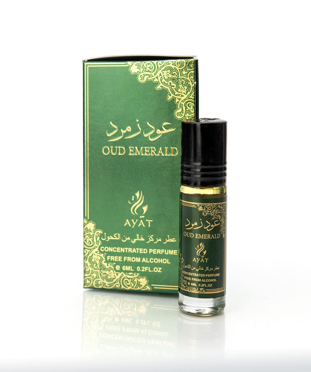 Oud Emerald Perfumed Oil – Ayat Perfumes – 6 x 6ml